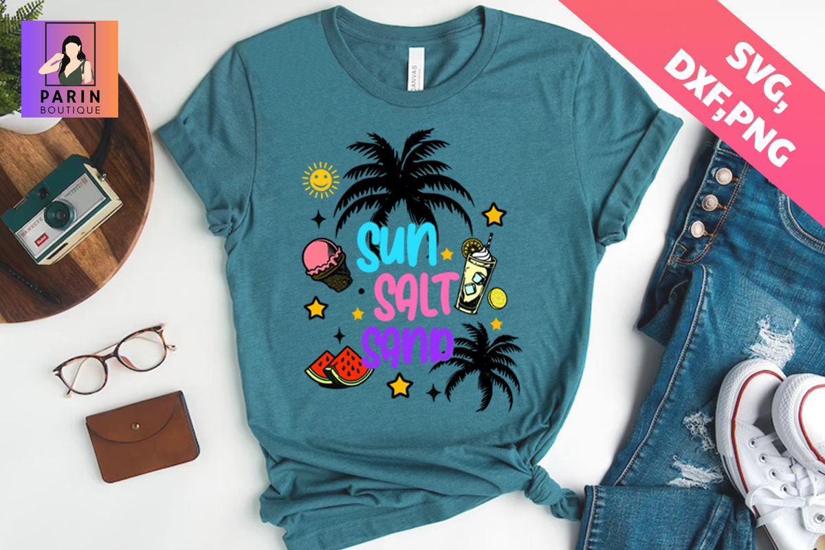 Sun Salt Sand Svg Png, Front and Back Svg, Summer Svg, Trendy Beach ...