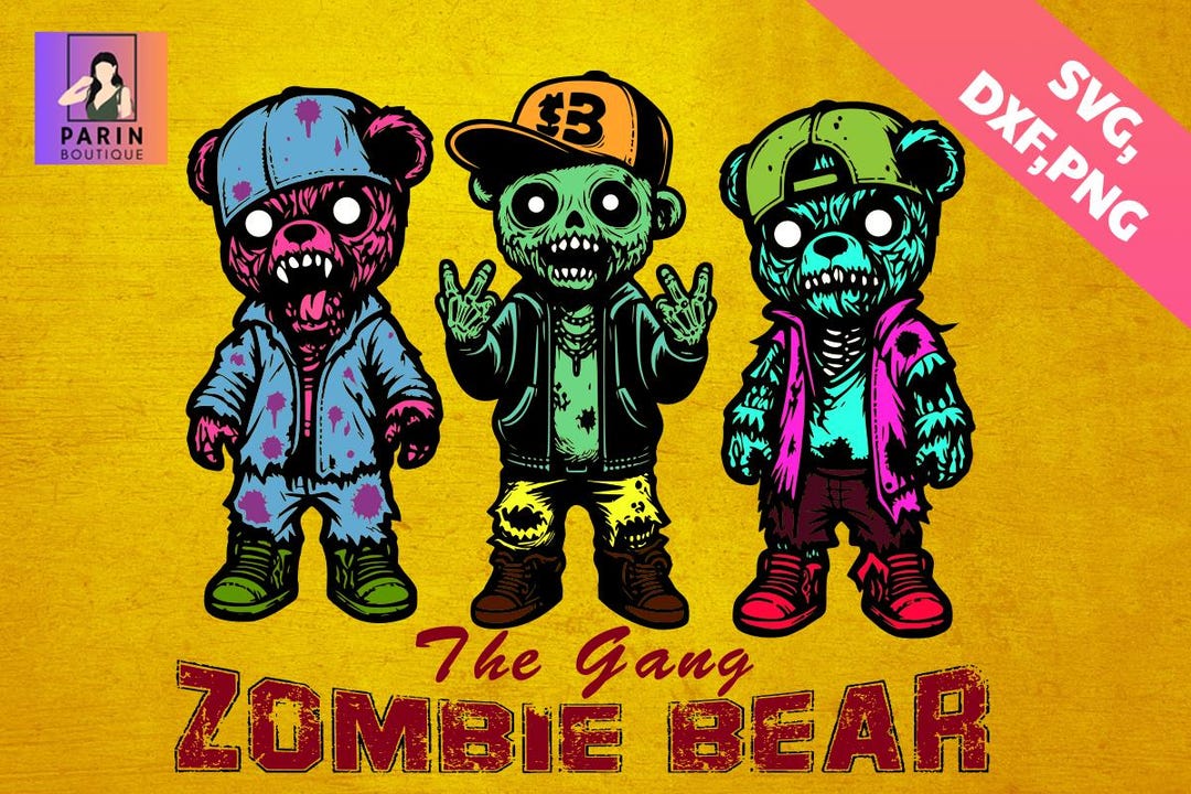 Zombie Bear SVG, Halloween Bear Design, Creepy Bear,undead Bear,horror ...