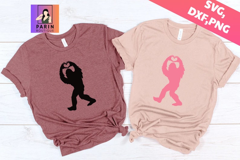 Bigfoot Heart Svg, Valentine Bigfoot Svg, Valentine's Day Sublimation ...