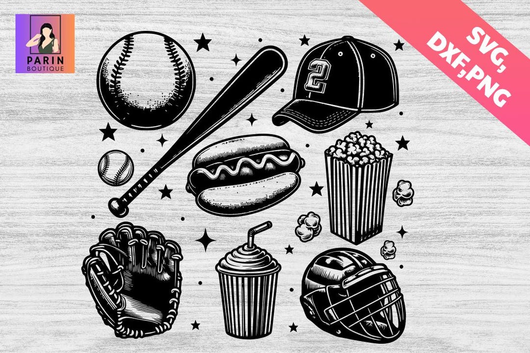 Baseball Vintage Svg,baseball Mom Png,popcorn Hot Dog,baseball Ball ...