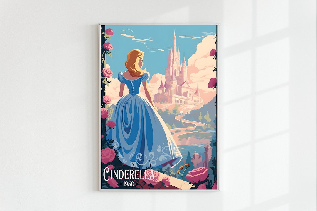 Princess Cinderella - Vintage Digital Poster - Etsy