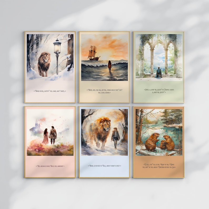 BUNDLE 6 Narnia Watercolor Posters - an Incredible Story - Etsy