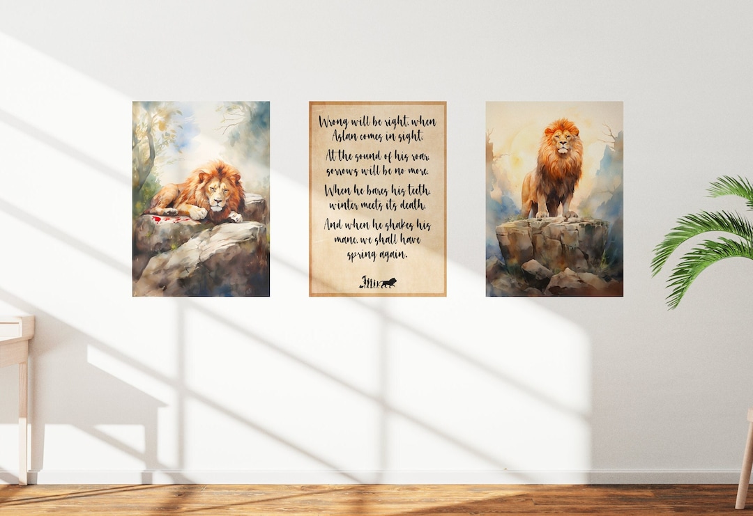 Aslan's Death and Resurrection - 3 Narnia Watercolor Posters - King ...