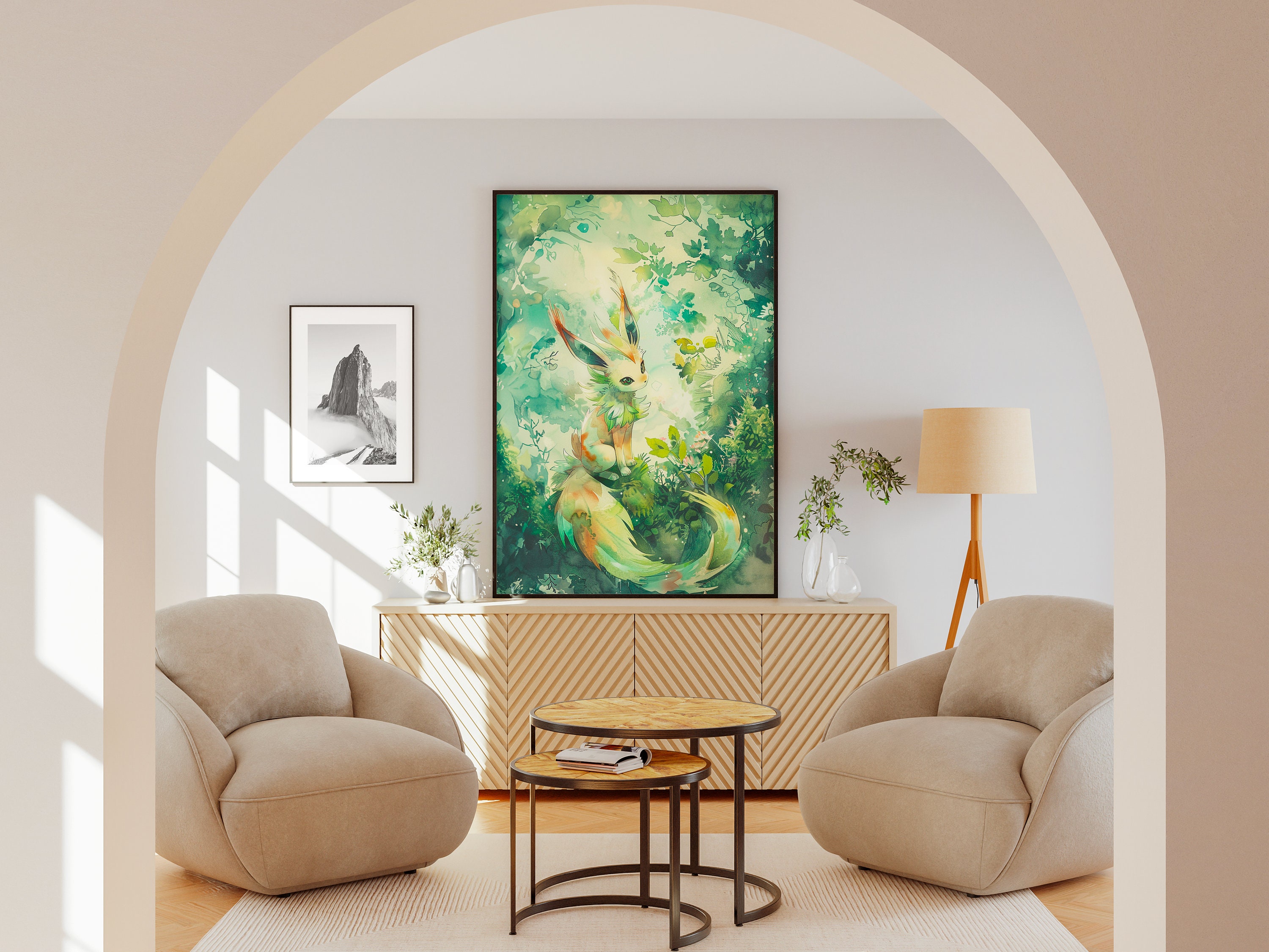 Leafeon's Forest Pokemon Watercolor Digital Poster - Etsy