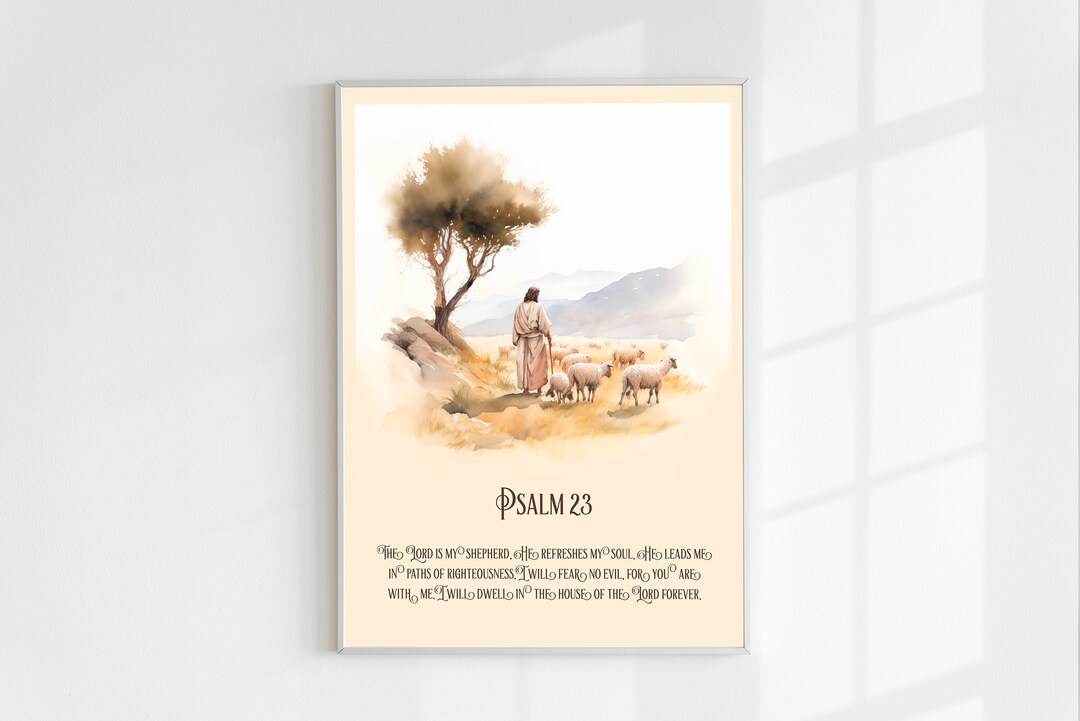 Psalm 23 - Christian Bible Poster- the Lord is My Shepherd - Etsy