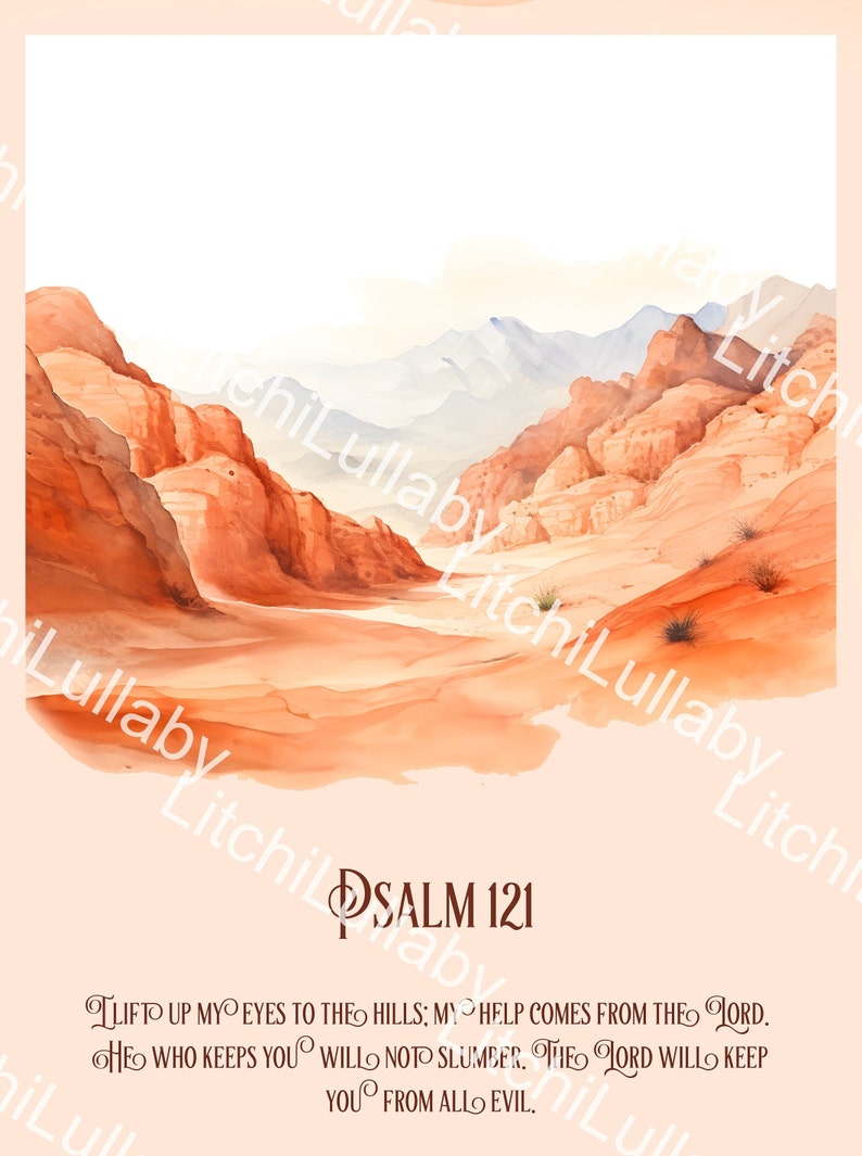 Psalm 121- Christian Bible Poster - My Help Comes From the LORD - Etsy