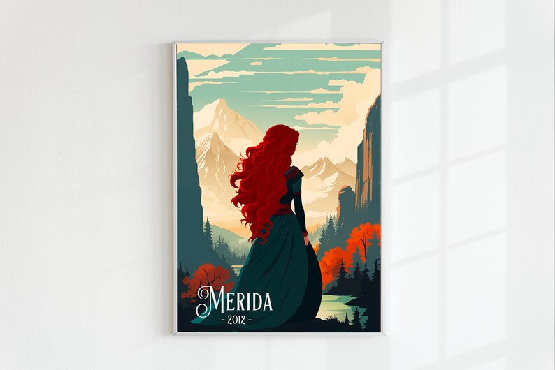 Princess Merida - Vintage Digital Poster - Etsy