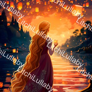 Princess Rapunzel Vintage Digital Poster - Etsy