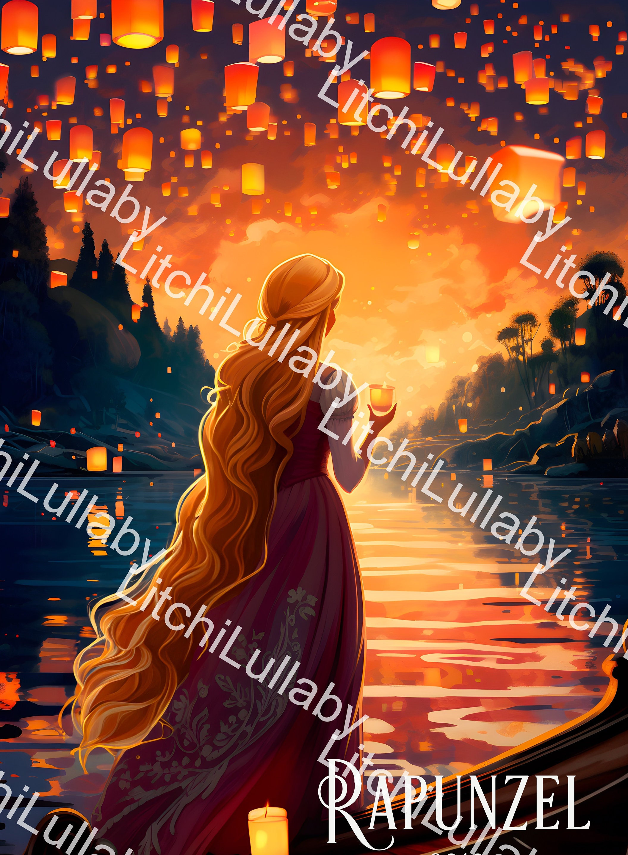 Princess Rapunzel Vintage Digital Poster - Etsy