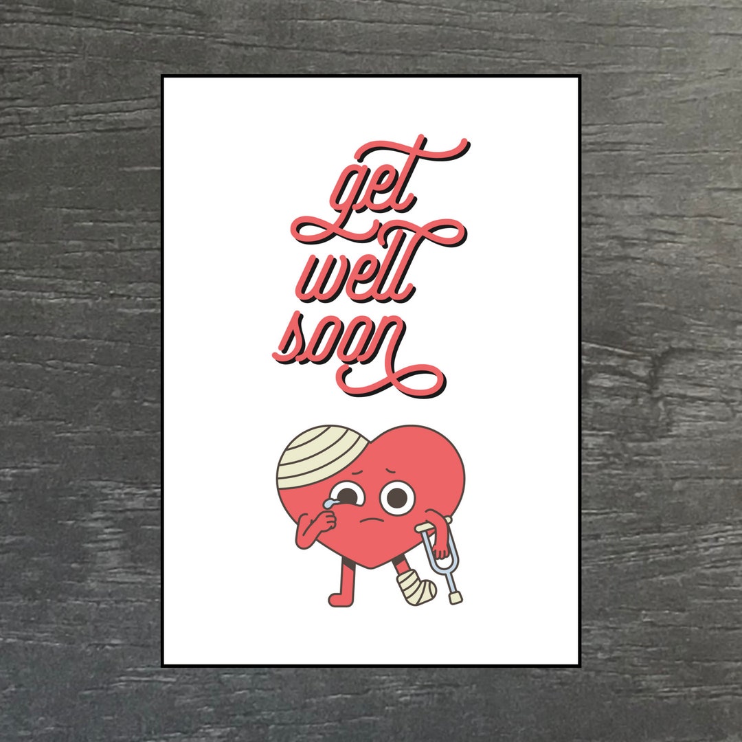 Postcard Get Well Soon Get Well Soon Wishes for Recovery - Etsy