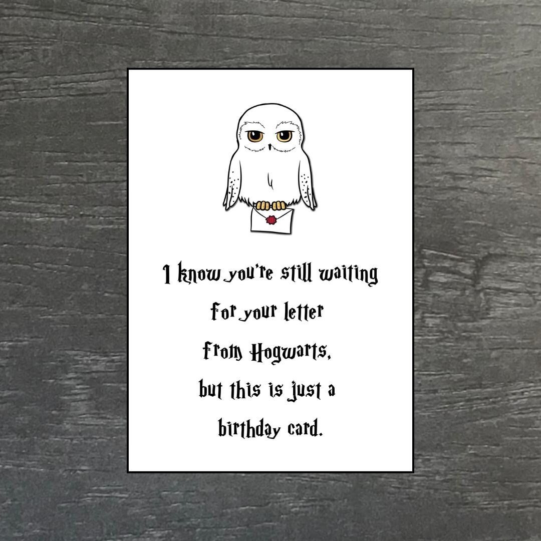 Birthday Card - Letter Magic School - Hedwig - A6 - With Envelope on ...