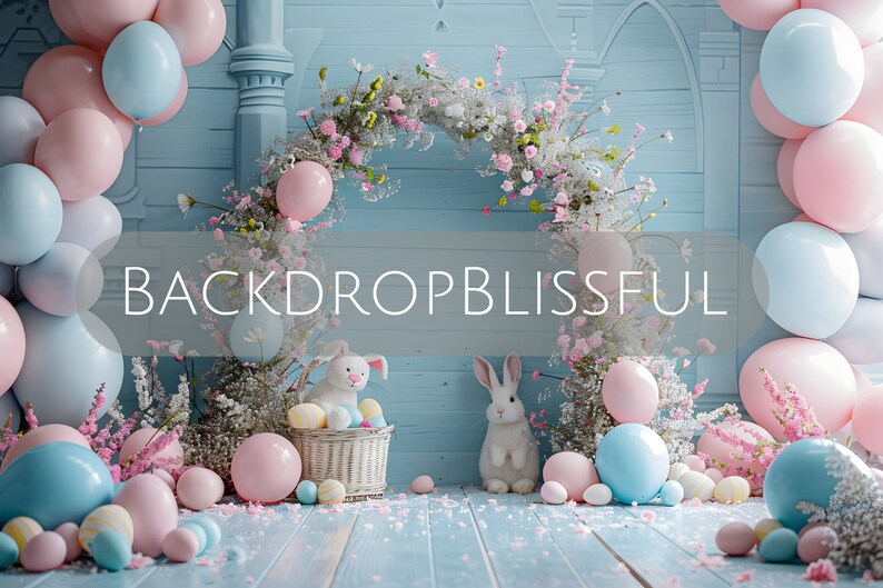 Easter Bunny Digital Backdrops, Easter Photo Props, Spring Photo Digital Background, Studio ...