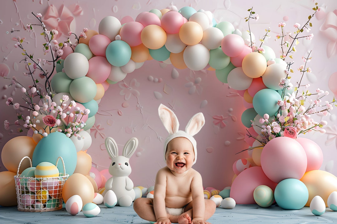 Easter Bunny Digital Backdrops, Easter Photo Props, Spring Photo ...