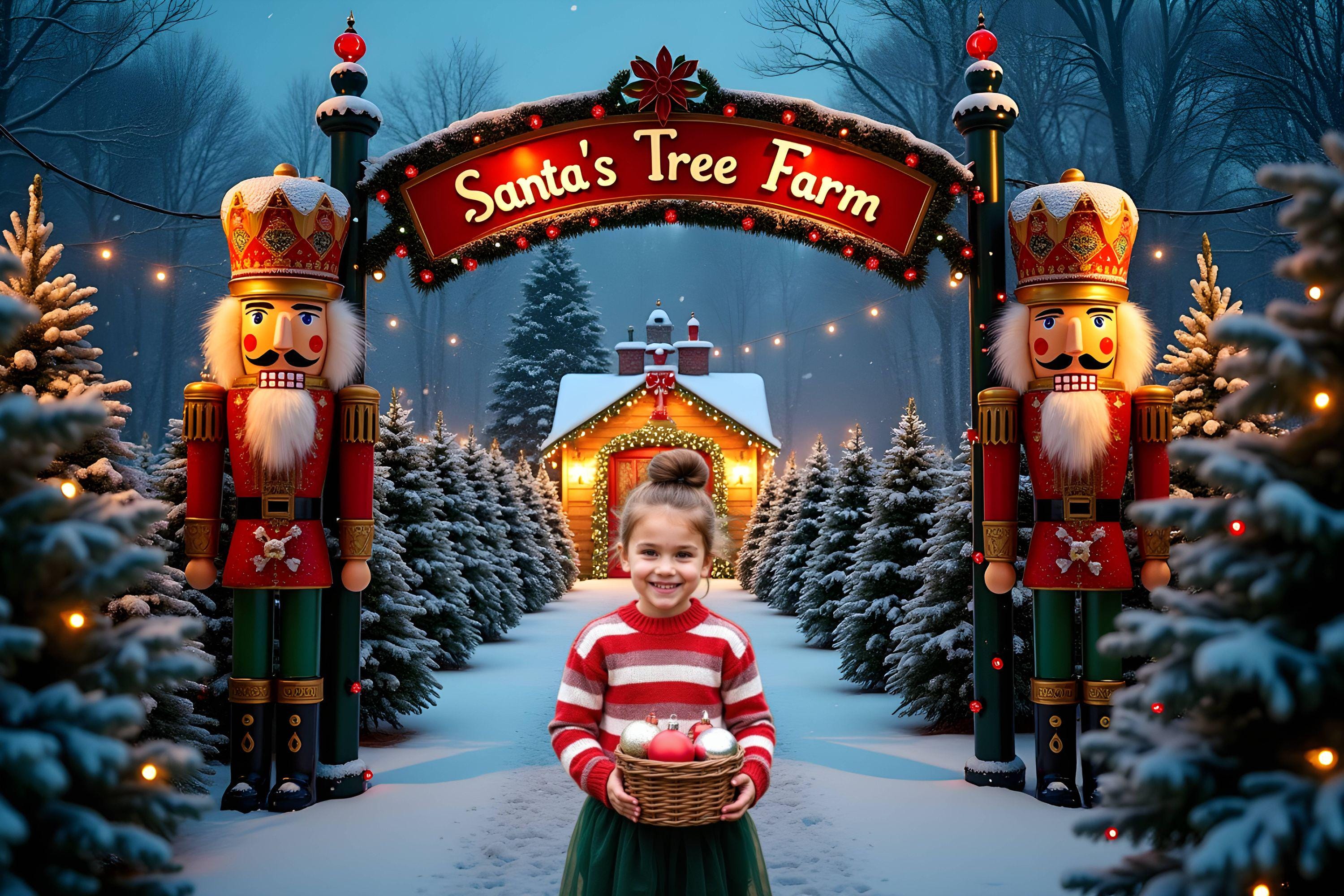 Festive Santa’s Tree Farm Backdrop | Perfect for Christmas Photoshoots ...