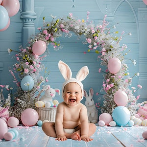 Easter Bunny Digital Backdrops, Easter Photo Props, Spring Photo ...