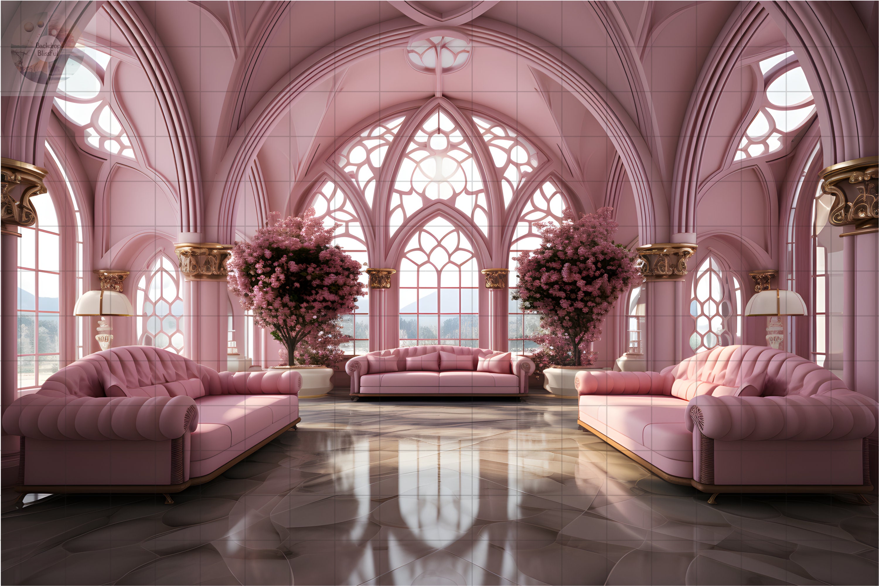 20 Pink Room Digital Backdrops Bundle for Composite Photography, Studio ...