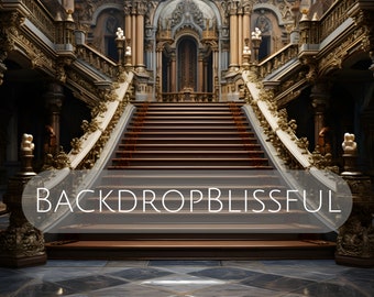 Enchanted Staircase Digital Photography Background Castle Stairs ...