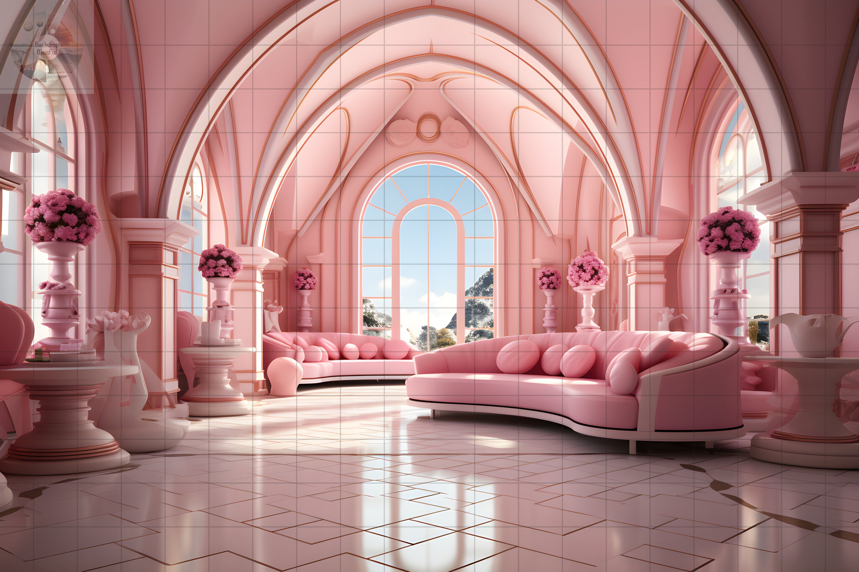 20 Pink Room Digital Backdrops Bundle for Composite Photography, Studio ...