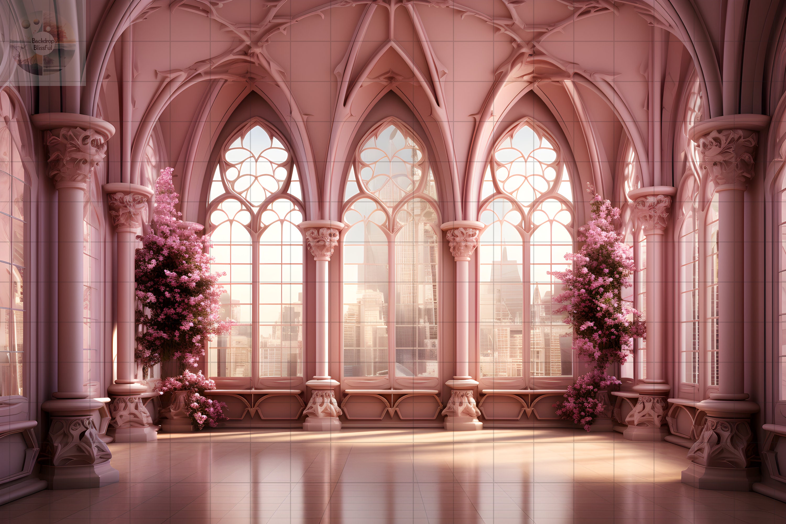20 Pink Room Digital Backdrops Bundle for Composite Photography, Studio ...