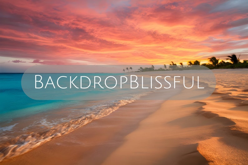 Summer Sunset Beach Landscape Digital Background, Sea Digital Backdrop ...