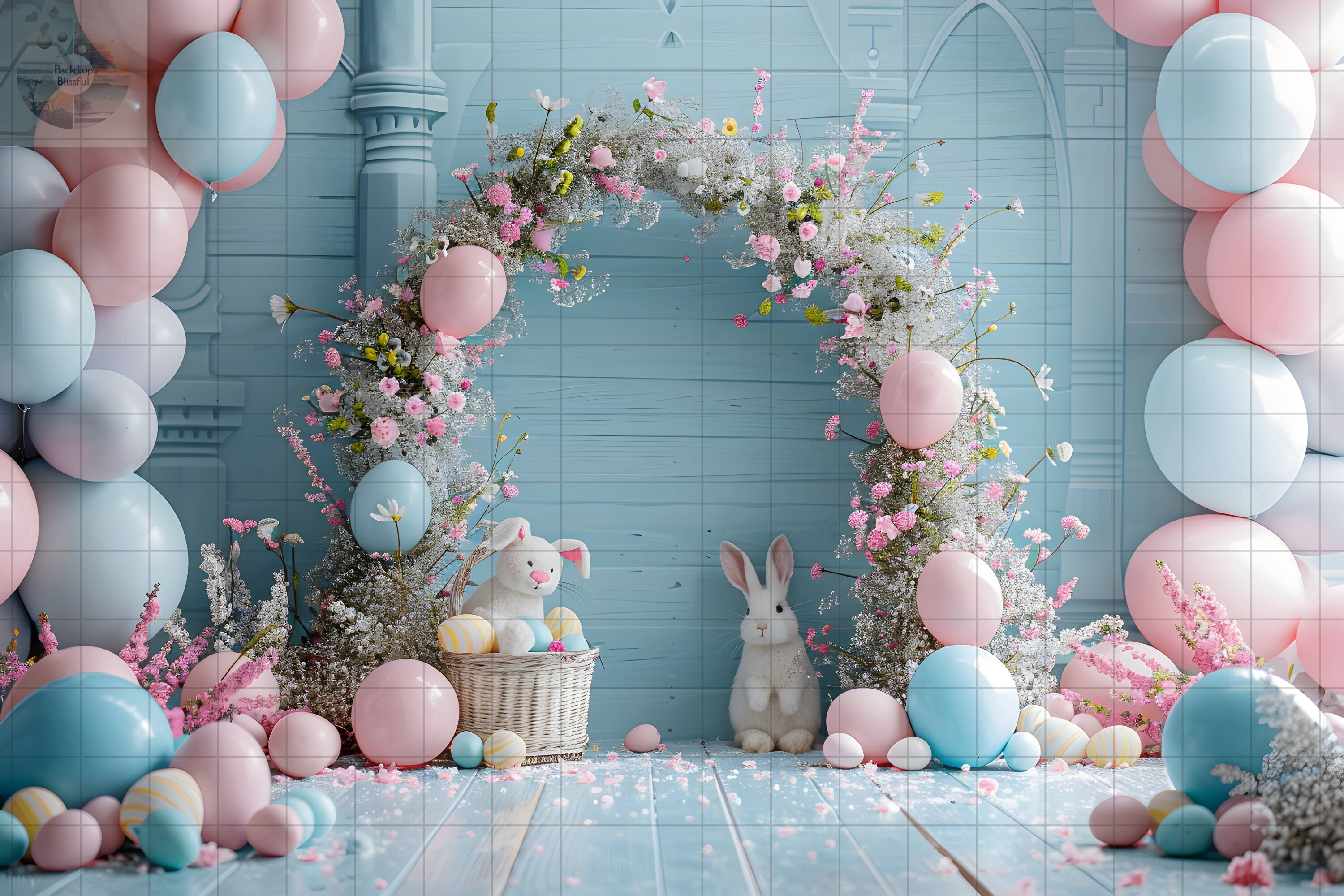 Easter Bunny Digital Backdrops, Easter Photo Props, Spring Photo ...