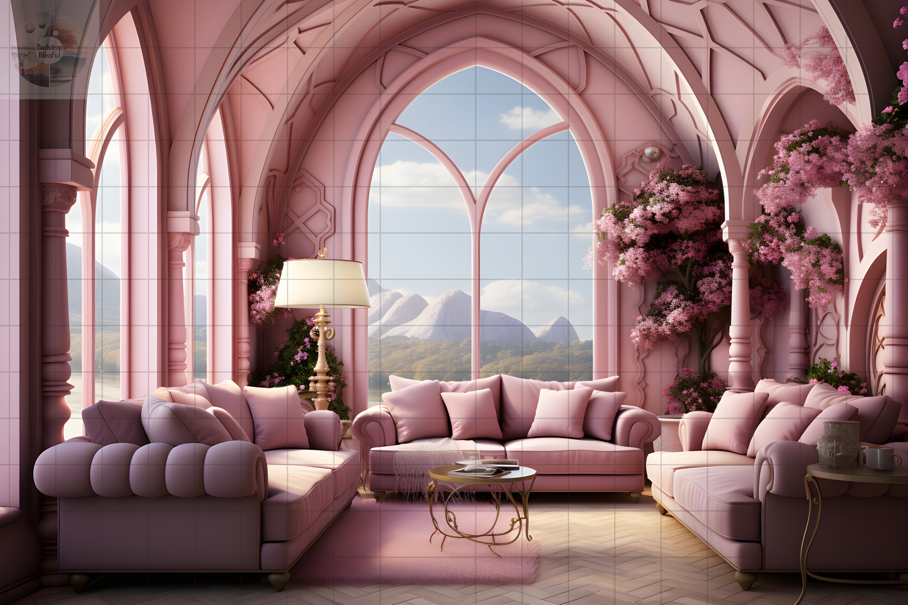 20 Pink Room Digital Backdrops Bundle for Composite Photography, Studio ...