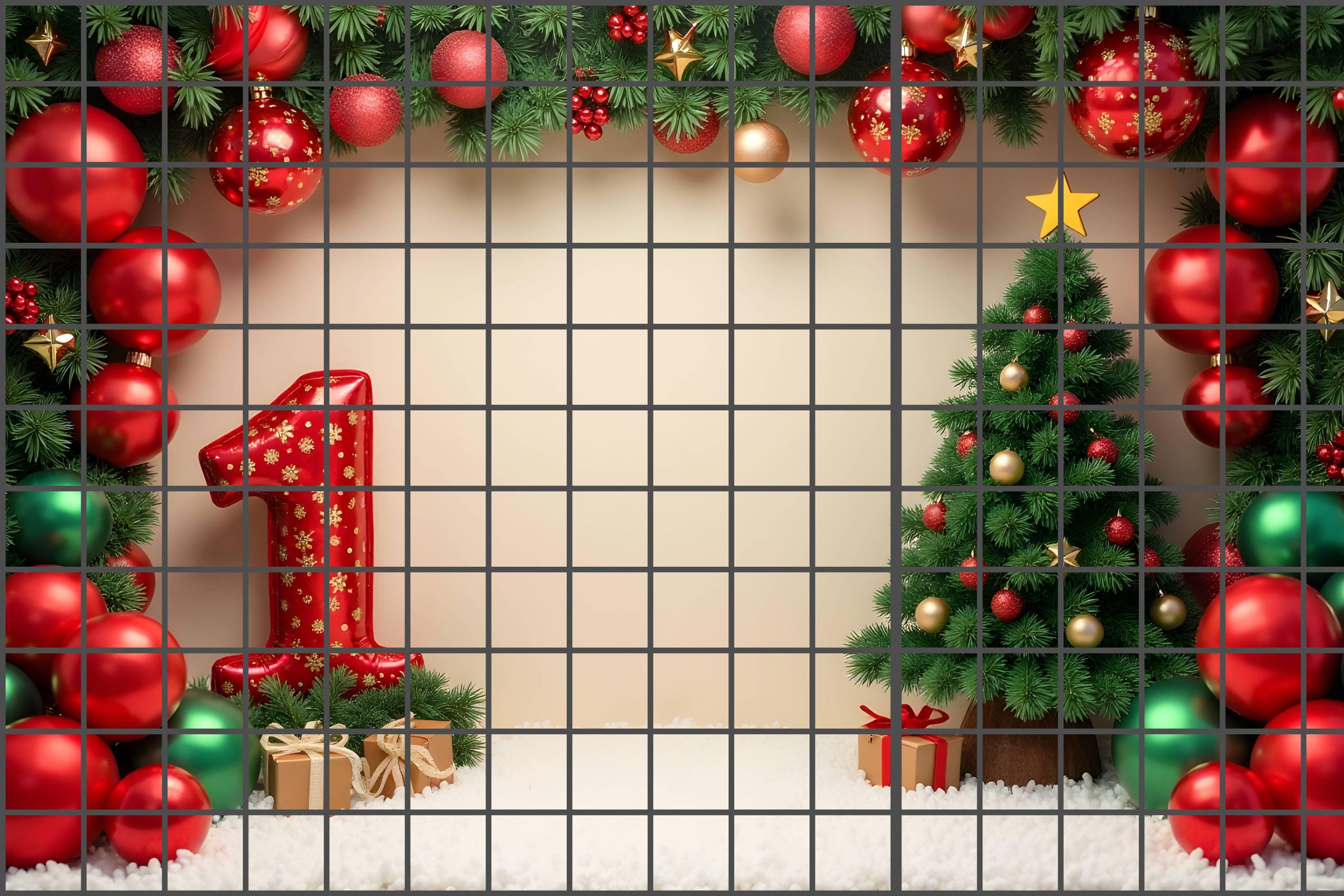 Festive Christmas 1st Birthday Backdrop | Holiday Party Photo Prop With ...