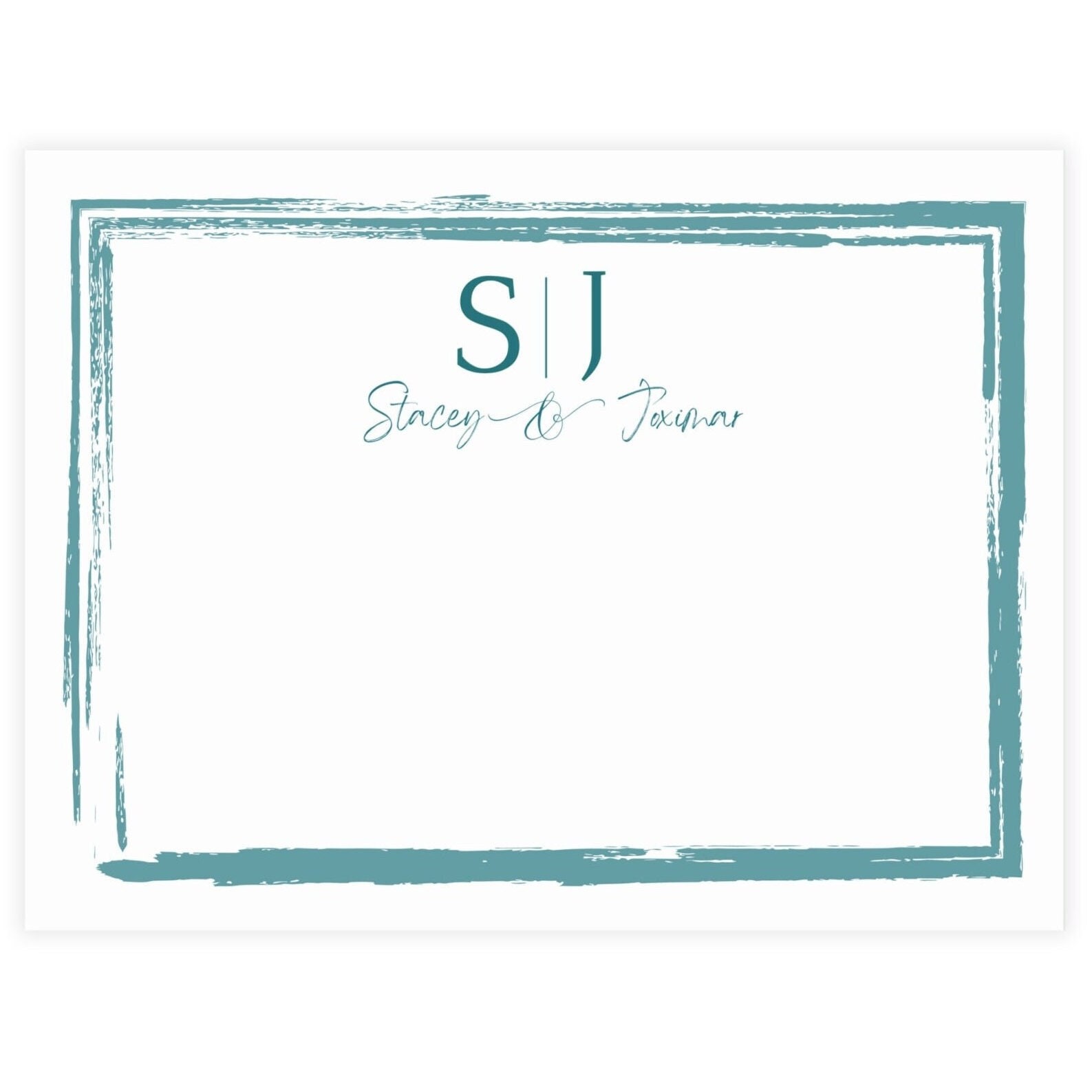 Personalized Monogram Post Cards With Envelopes Custom Name Stationary ...