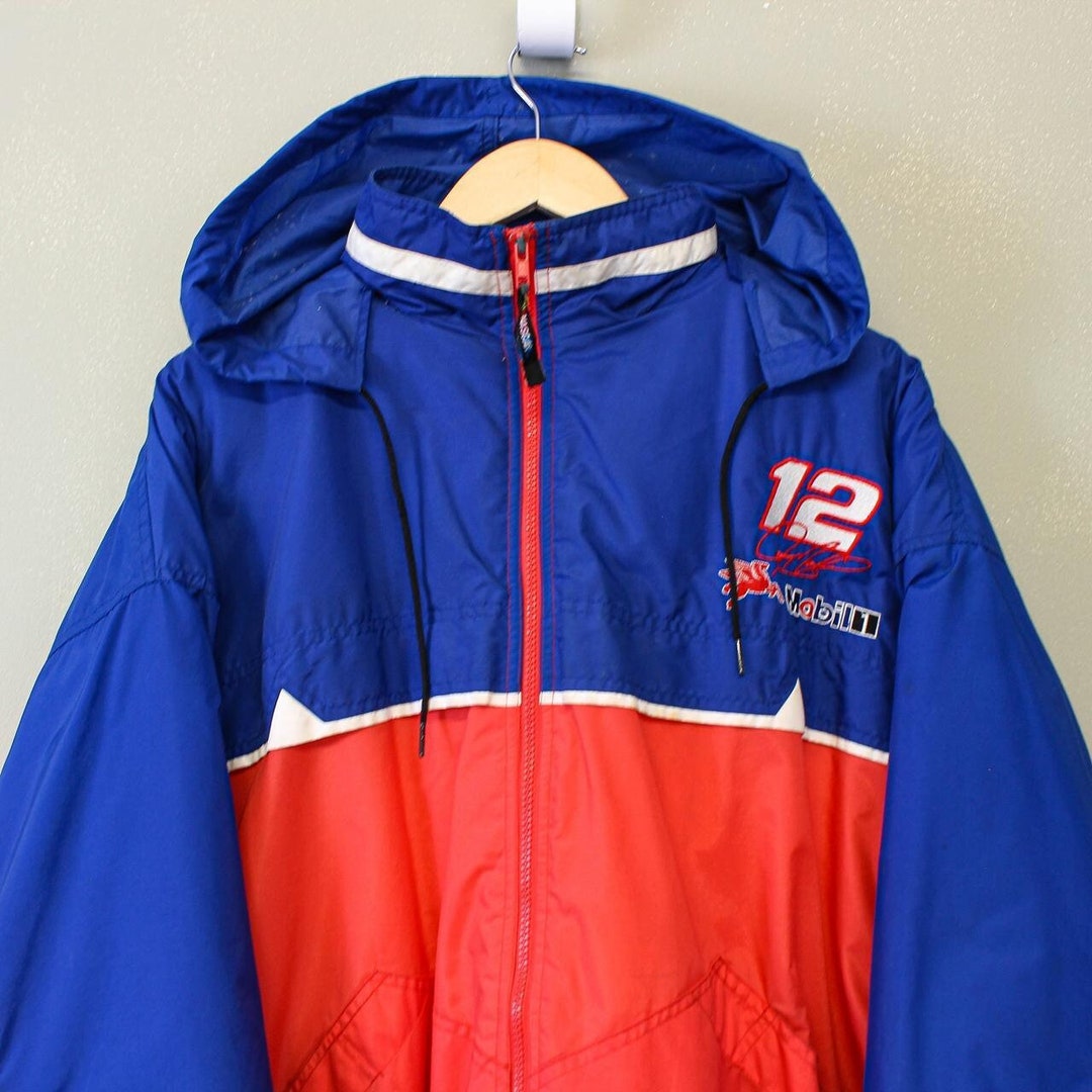 Vintage Nascar Racing Puffer Jacket Blue Red XXL Vintage Clothing 1990s ...