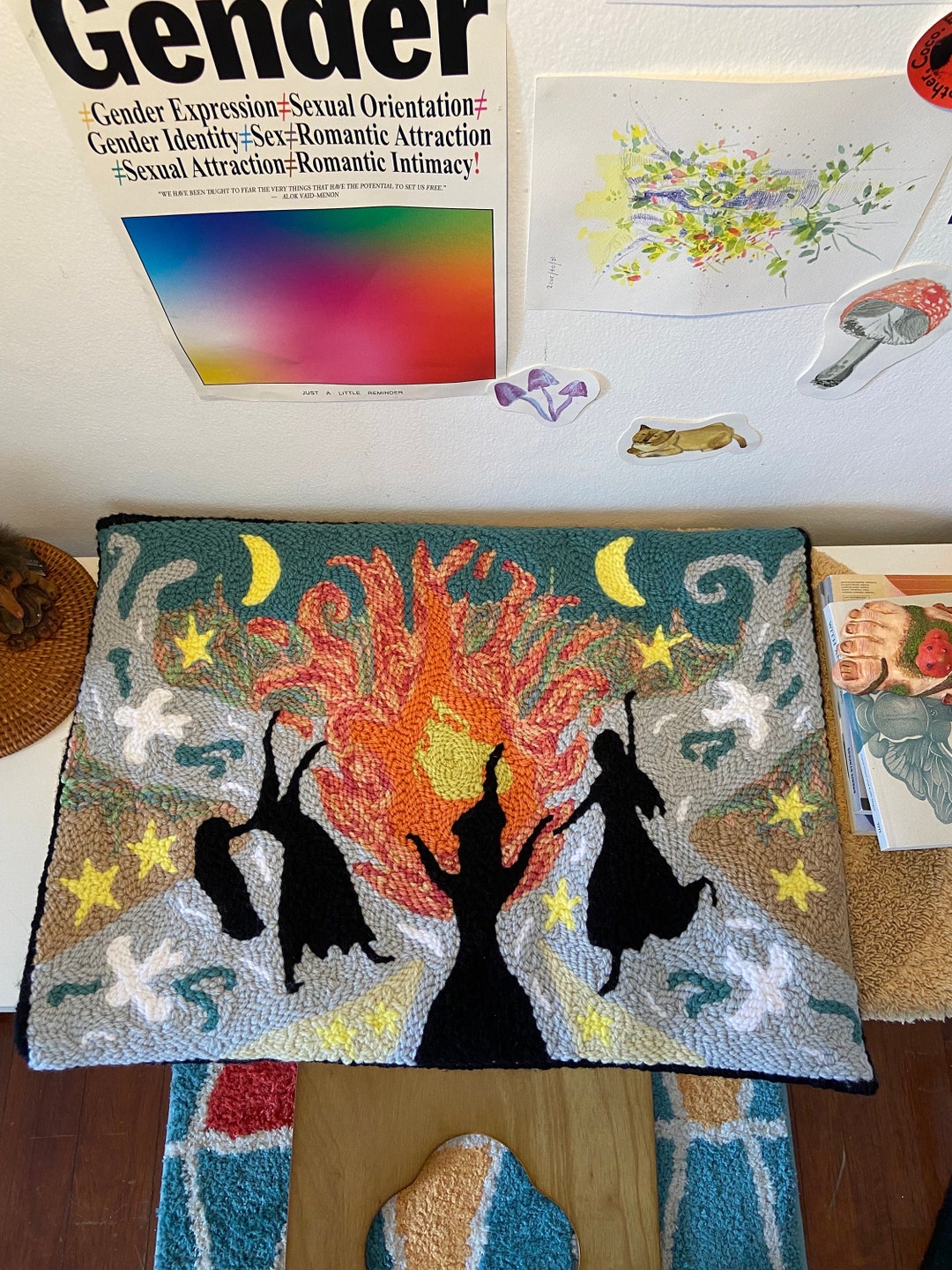 Witches Spiral Dance Hand Tufted Rug - Etsy