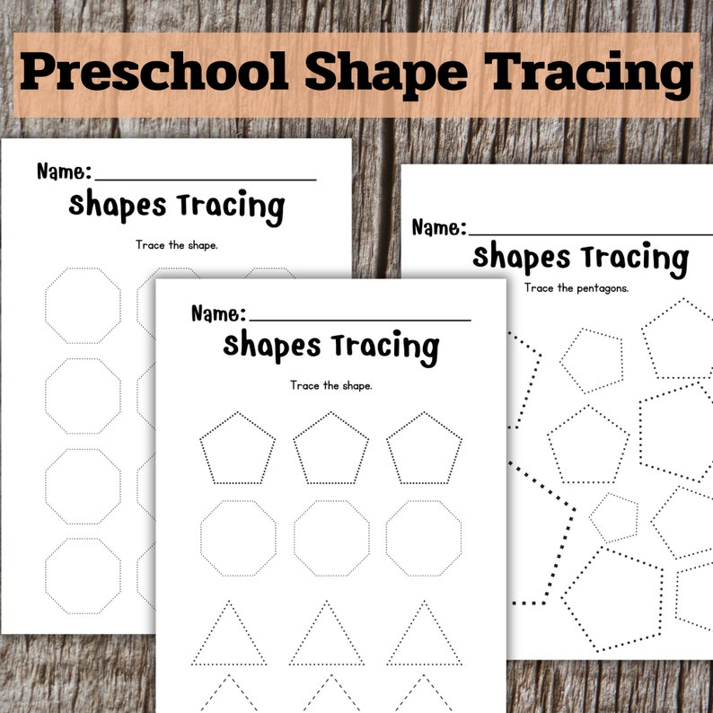 Preschool Shape Tracing, Basic Shape Tracing, Shape Tracing Worksheets ...