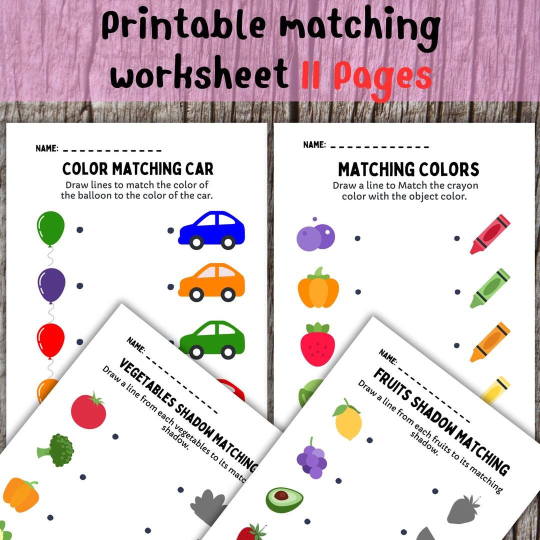 Printable Matching Worksheets, Match the Picture, Kindergarten ...