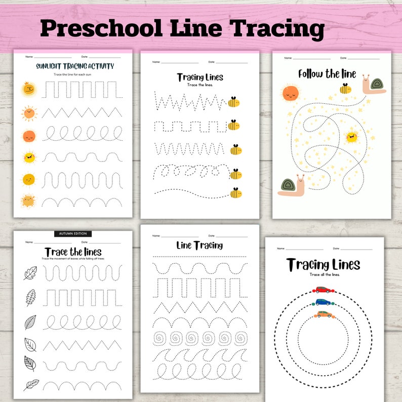 Preschool Line Tracing Worksheets, Lines Trace Pages Printable ...