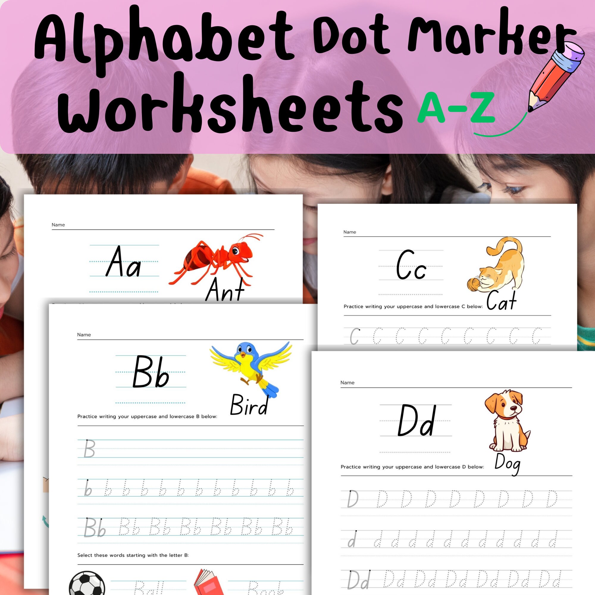 Alphabet Animal Dot Marker Worksheets,29 Pages, Dot Marker Activities ...