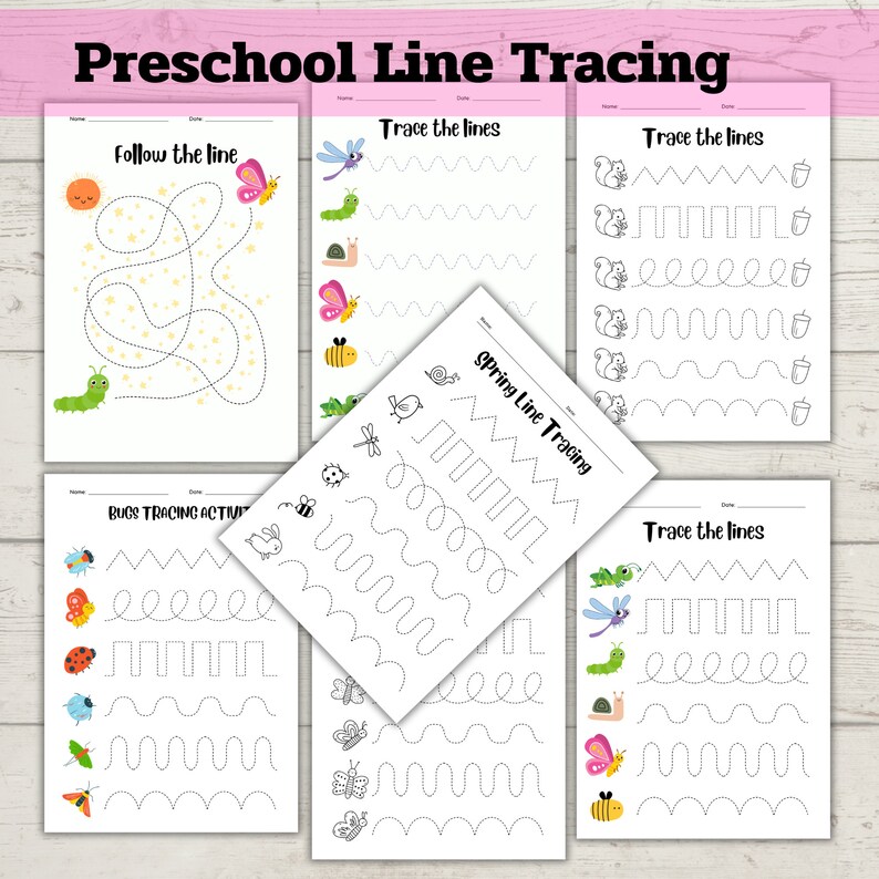 Preschool Line Tracing Worksheets, Lines Trace Pages Printable ...