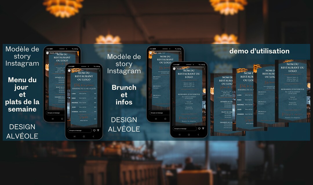 Template Canva, Instagram Story Template for Your Restaurant. ALVEOLE ...