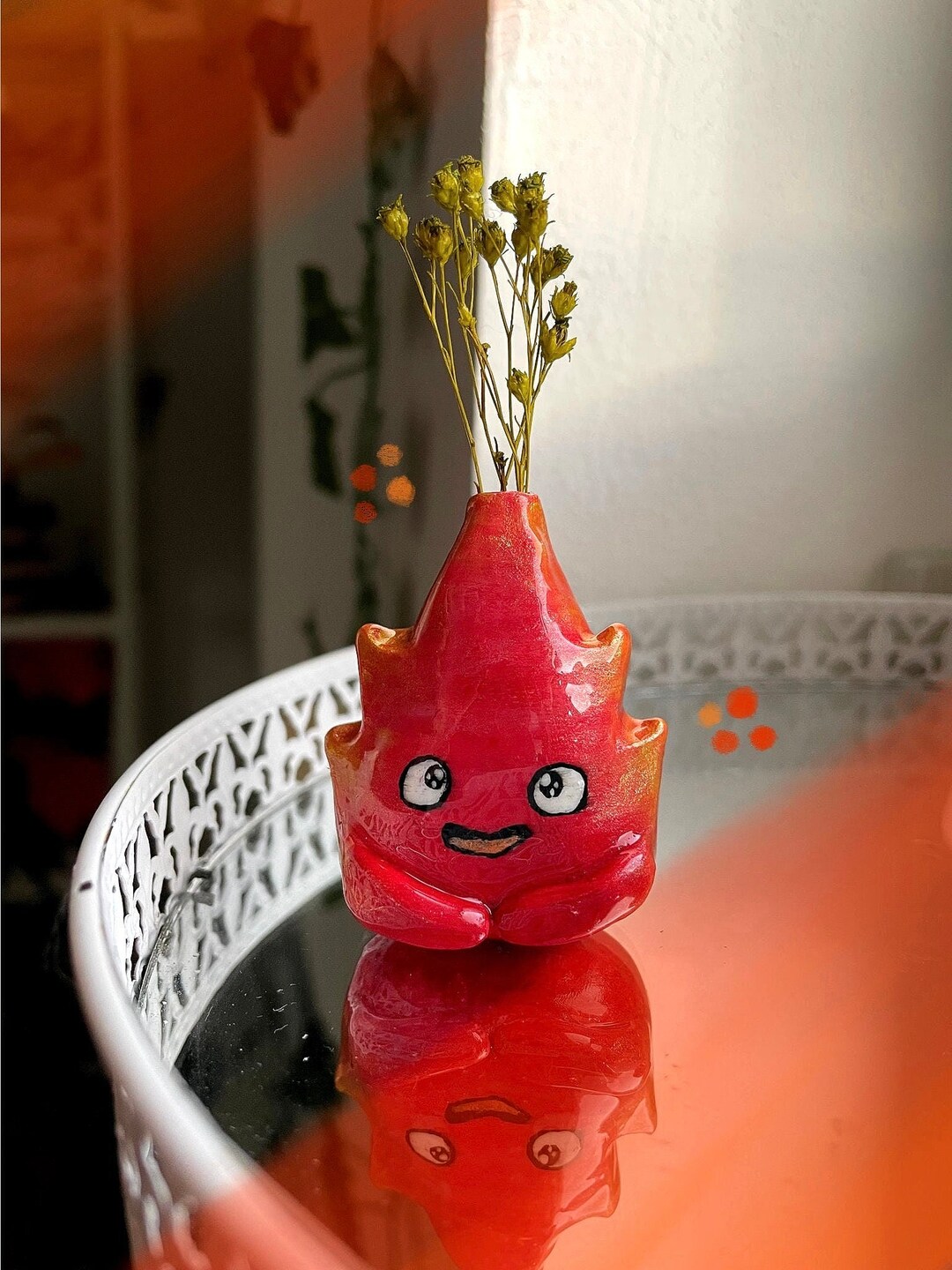 Mini Vase Desk Friend Calcifer Studio Ghibli - Etsy