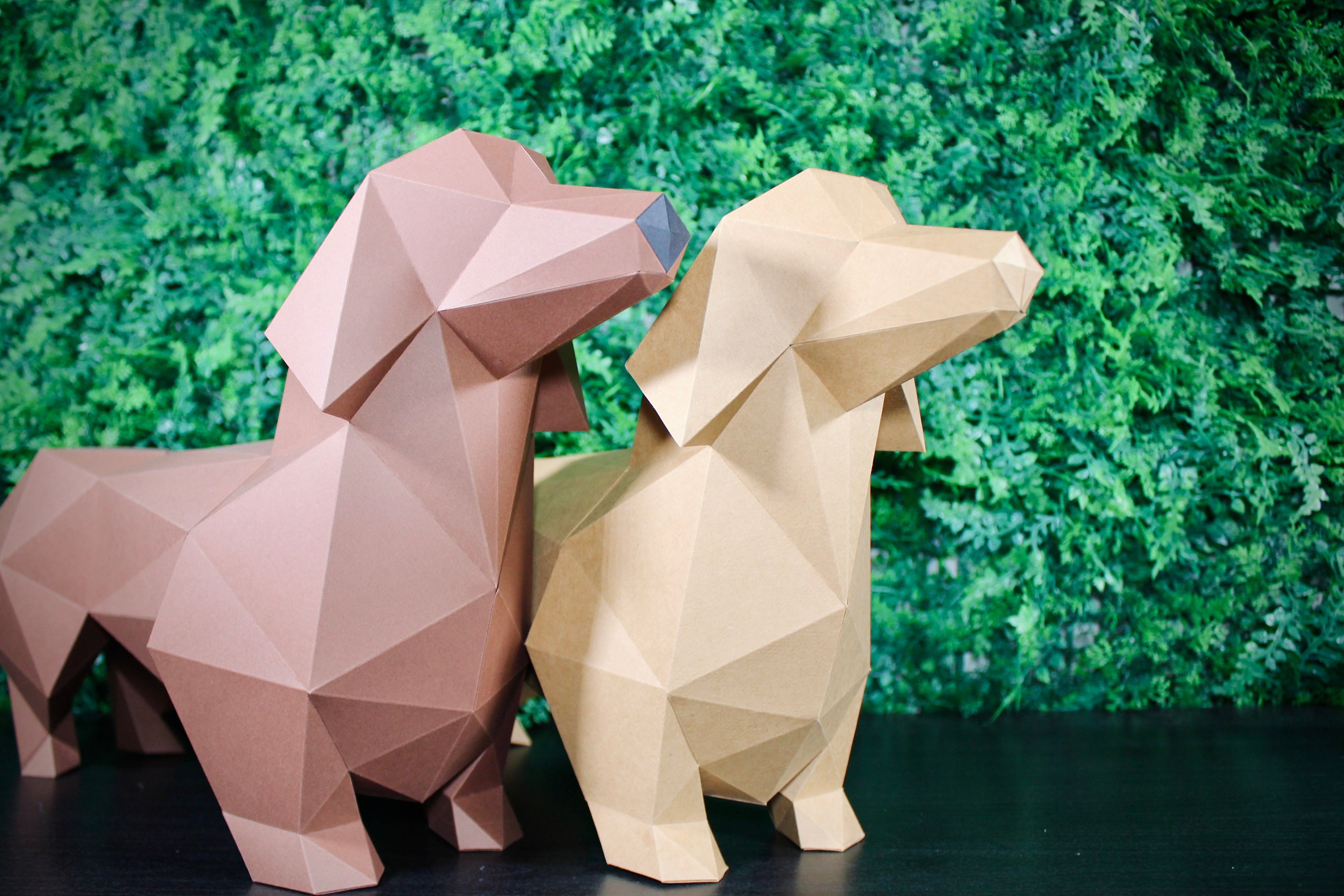 Low Poly Paper Craft Dachshund Template, PDF - Etsy