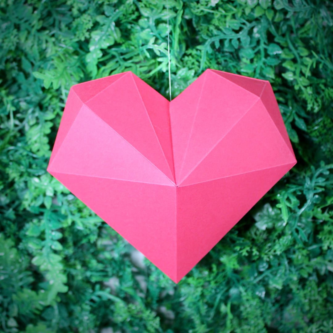 Low Poly Paper Craft Heart Template 3 Sizes, PDF - Etsy