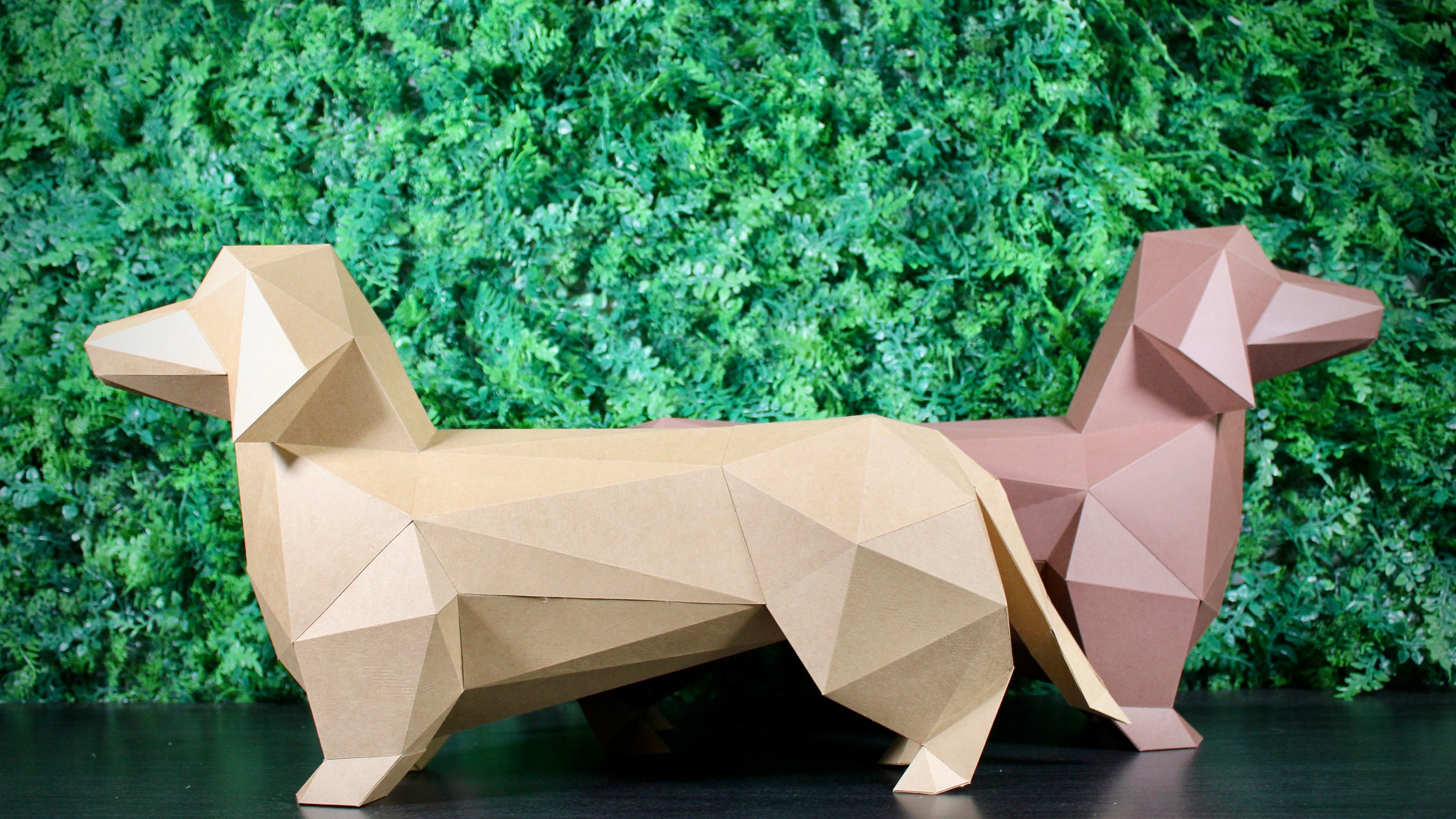 Low Poly Paper Craft Dachshund Template, PDF - Etsy