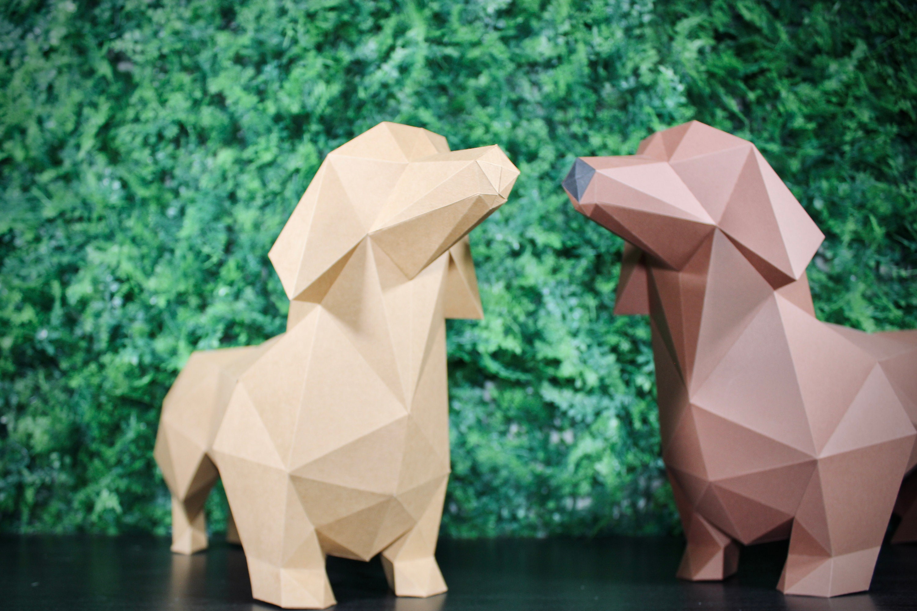 Low Poly Paper Craft Dachshund Template, PDF - Etsy