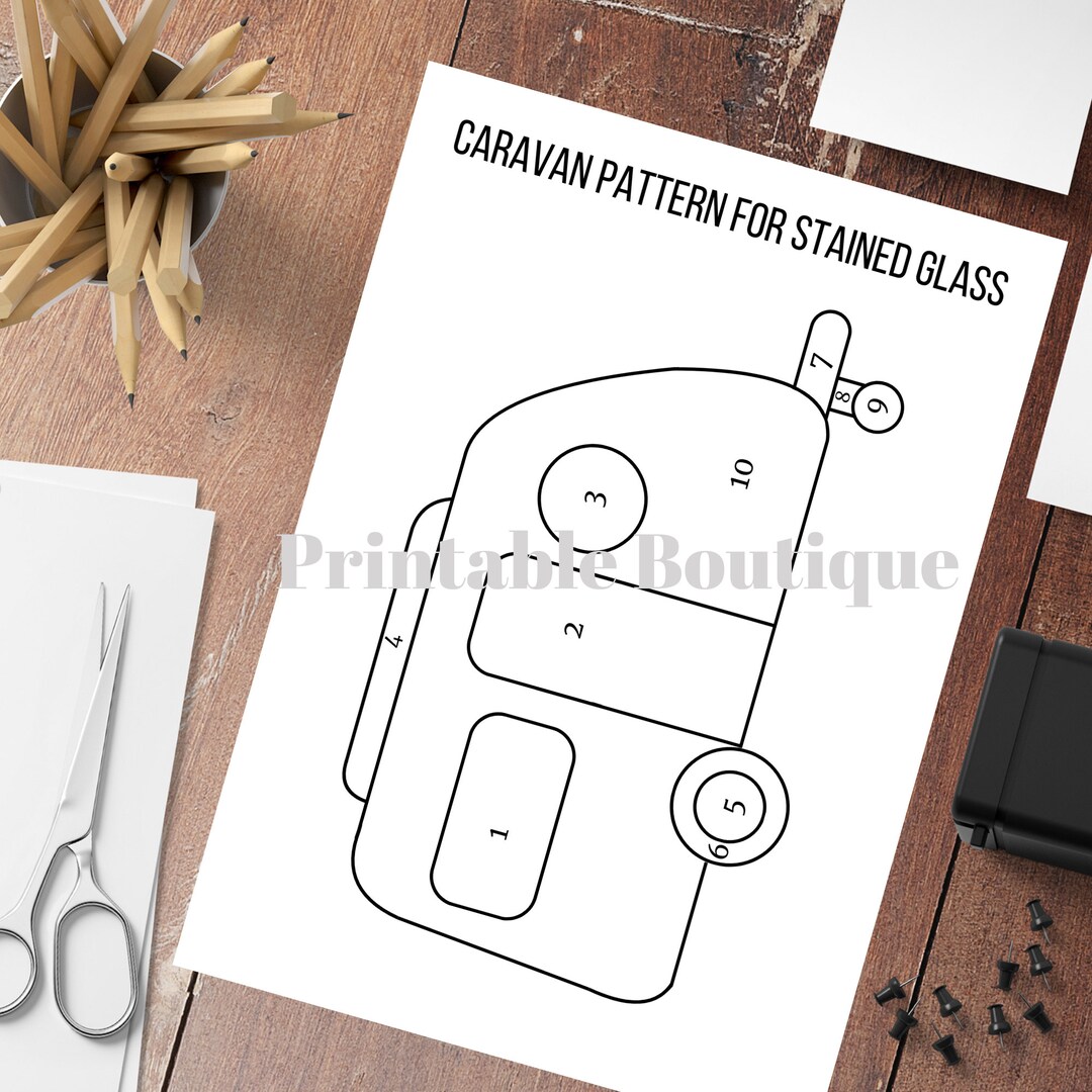 Caravan Pattern for Stained Glass, Stained Glass Pattern, Caravan ...