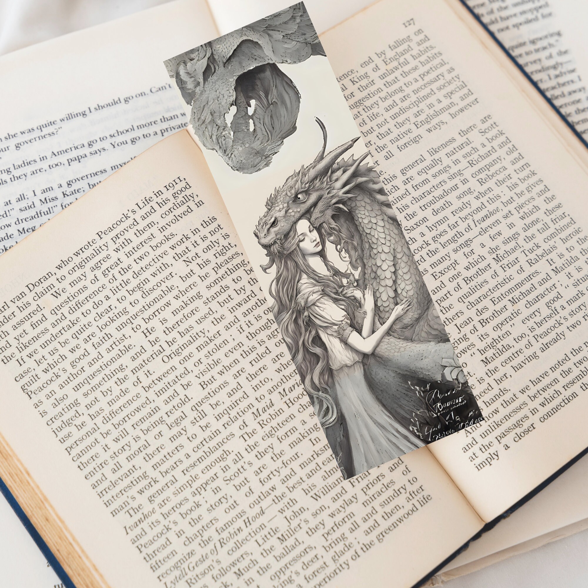 20 Printable Dragon and Queen Bookmark, Fantasy Bookmark Set, Dragon ...