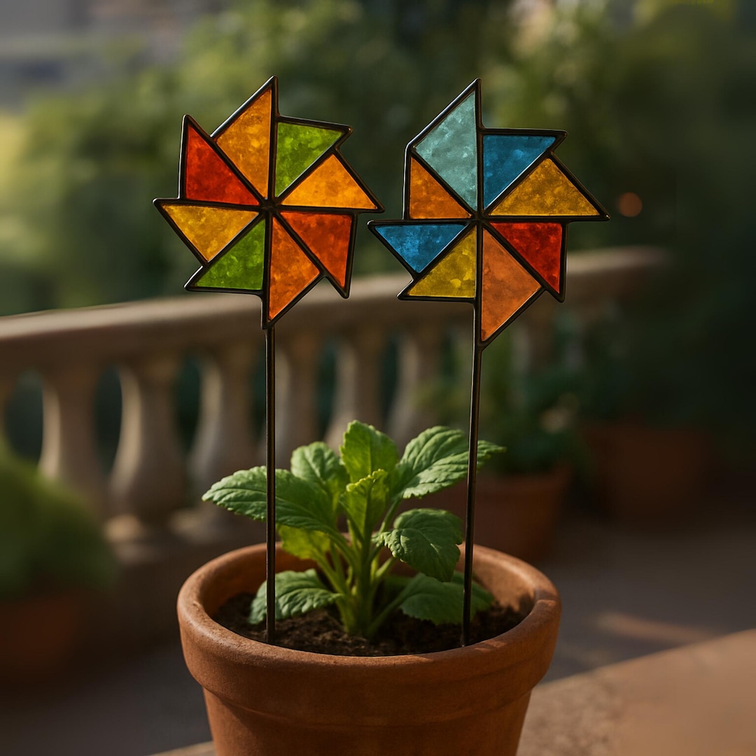 Pinwheel Stained Glass Pattern, Beginner Windmill Pattern, Easy ...