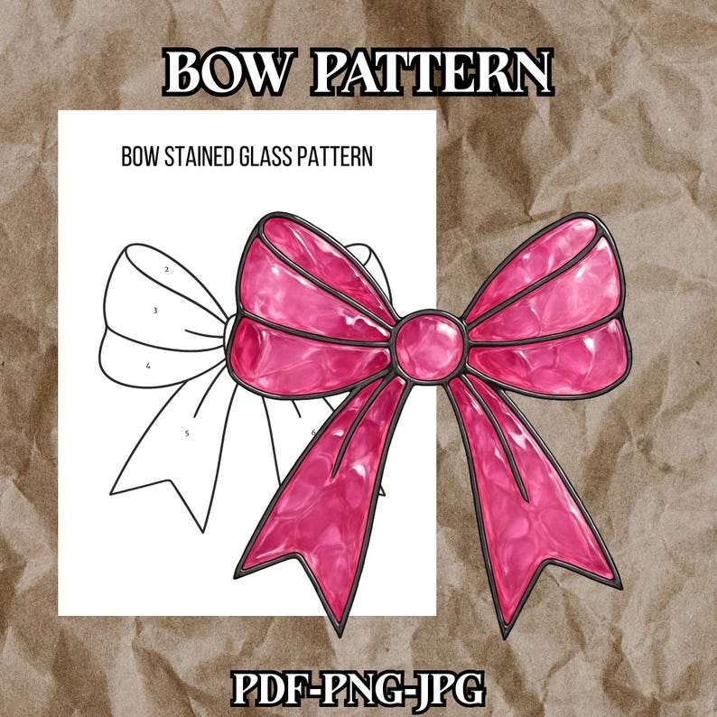 Bow Stained Glass Pattern, Printable Bow Template for Stained Glass ...