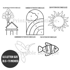 Summer Stained Glass Pattern Bundle, 20 Tropical and Fun Designs, High ...
