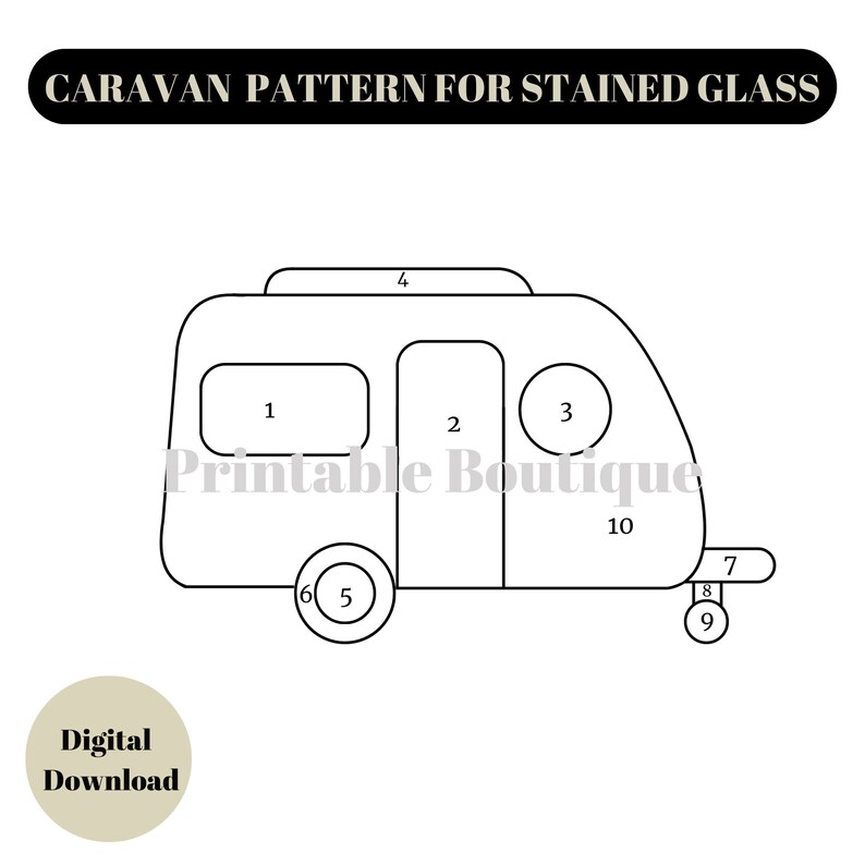 Caravan Pattern for Stained Glass, Stained Glass Pattern, Caravan ...