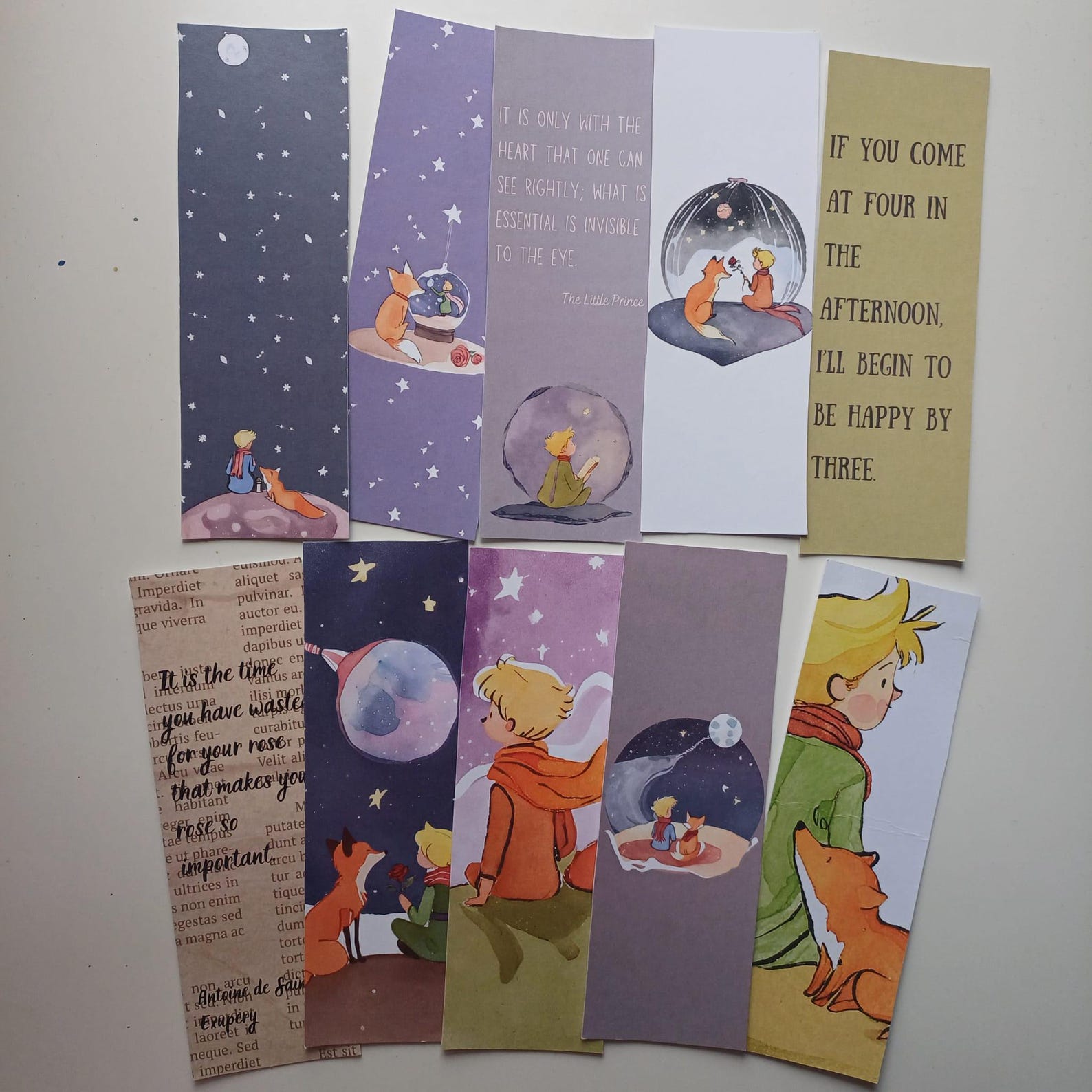 10 Printable Little Prince Bookmark, Bookmark Set, Unique Bookmark ...