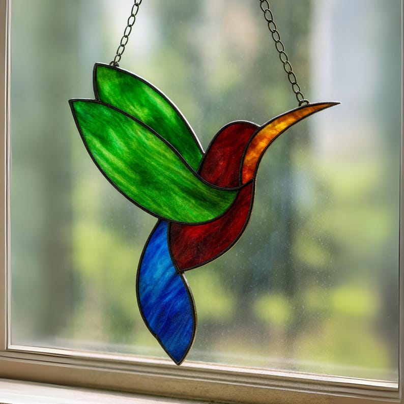 Hummingbird Pattern for Stained Glass, Beginner Friendly Hummingbird ...