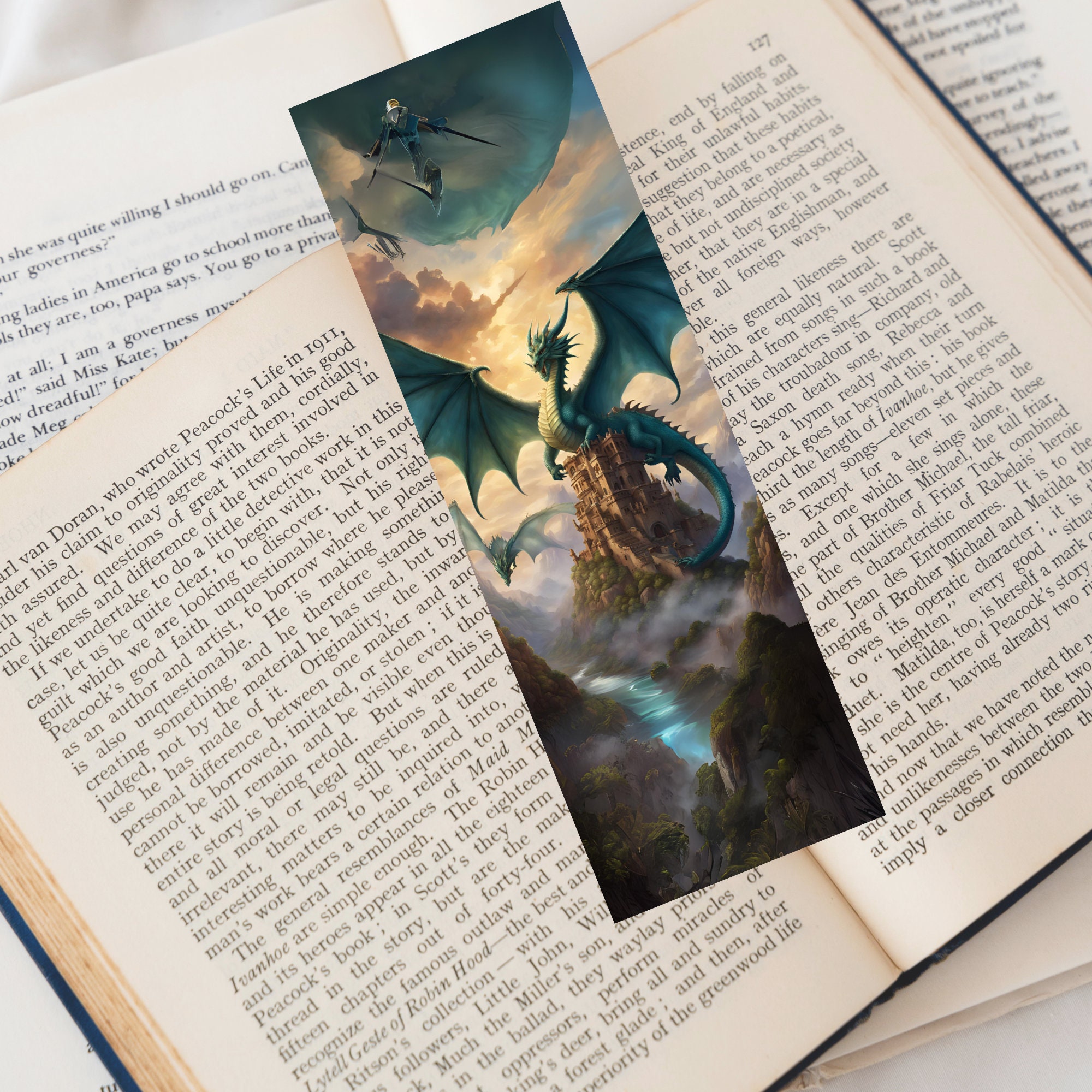 20 Printable Dragon and Queen Bookmark, Fantasy Bookmark Set, Dragon ...